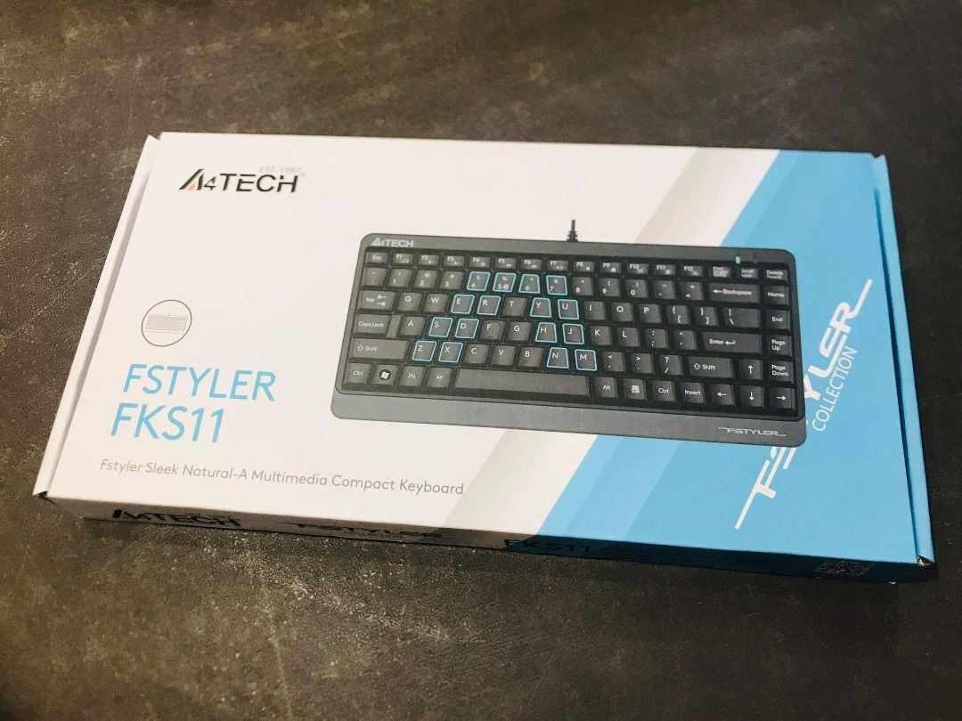 A4Tech FKS11 Fstyler Compact Size Wired Keyboard USB Grey on Carousell
