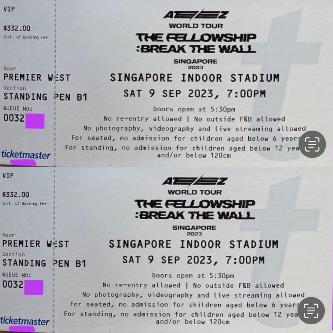 ATEEZ VIP B1 physical tickets, Tickets & Vouchers, Event Tickets on Carousell