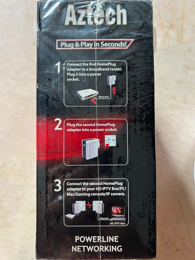 Aztech 200Mbps Homeplug AV Ethernet adapter, Computers & Tech, Parts ...