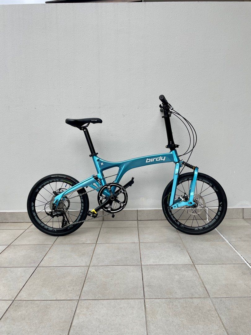 Birdy R20 Rare Blue Chrome foldable bifold bicycle bike comes with ...