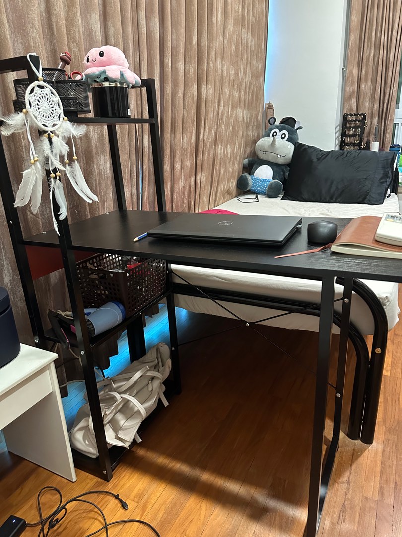 BRAND NEW study table with shelves, Furniture & Home Living, Furniture ...