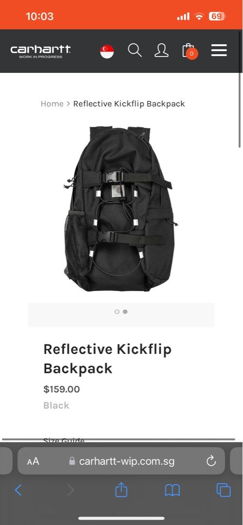 carhartt wip kickflip reflective backpack, Men's Fashion, Bags ...