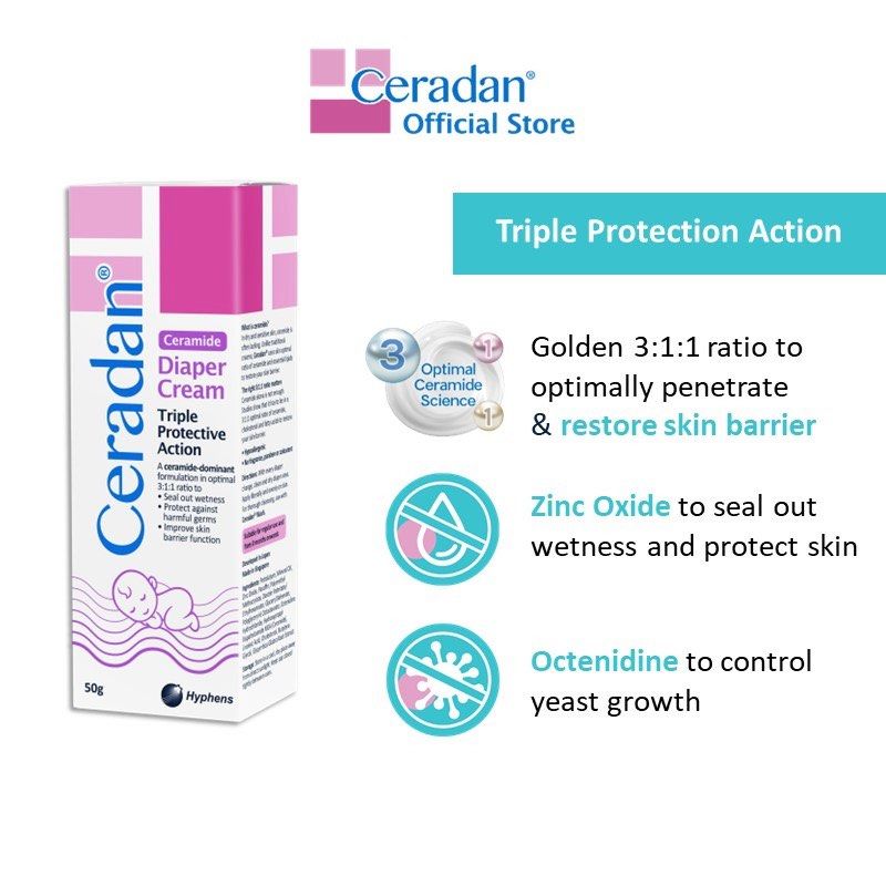 CERADAN DIAPER CREAM x3 50g, Babies & Kids, Bathing & Changing, Baby ...