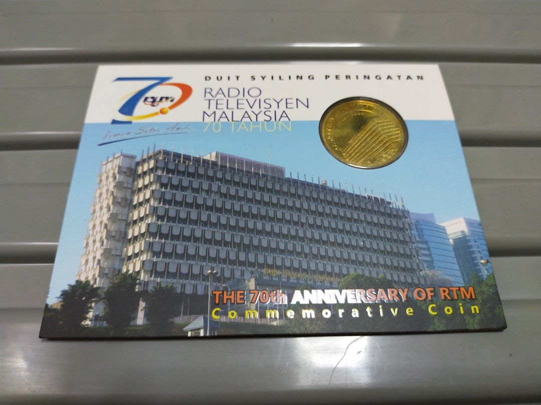 Coin card rm1 70th anniversary of RTM radio televisyen malaysia 70 ...
