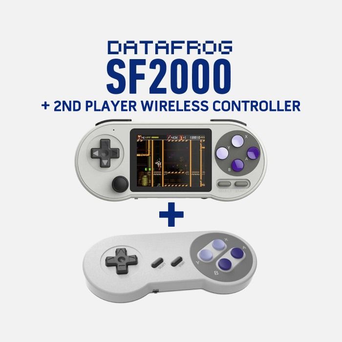 Data Frog SF2000 3-Inch IPS Screen Handheld Portable Retro Game Console with 6000+ Retro Games ...