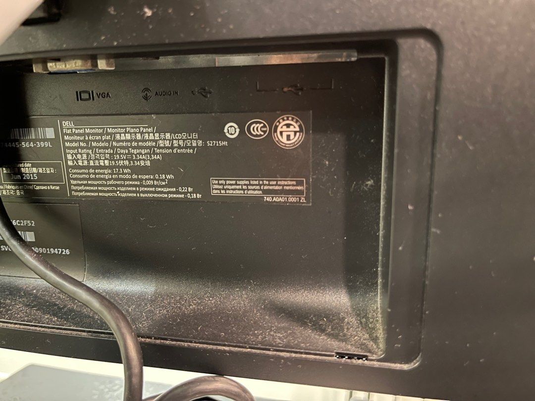 Dell S2715ht Monitor - 27 inch, Computers & Tech, Parts & Accessories ...