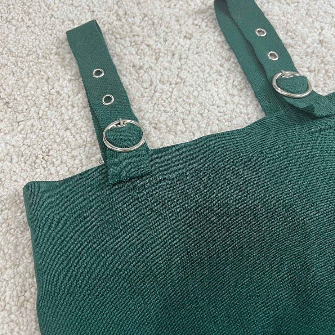 Emerald Green Strap Top, Women's Fashion, Tops, Sleeveless on Carousell