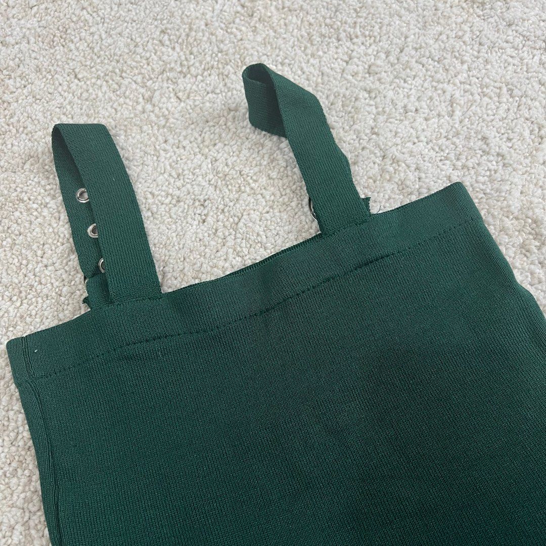 Emerald Green Strap Top, Women's Fashion, Tops, Sleeveless on Carousell