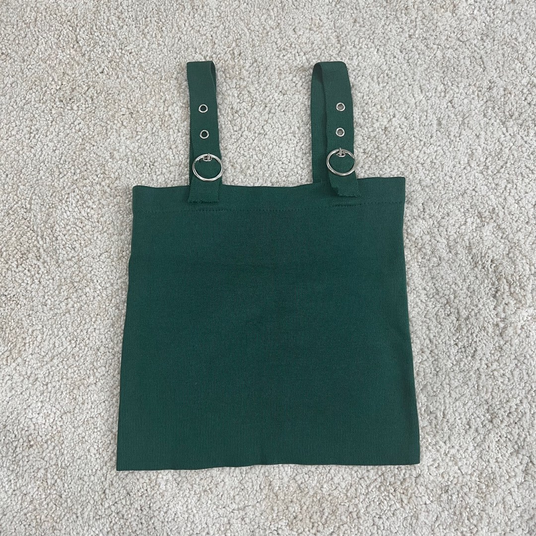 Emerald Green Strap Top, Women's Fashion, Tops, Sleeveless on Carousell