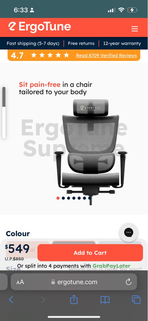 Ergotune medium, Furniture & Home Living, Furniture, Chairs on Carousell