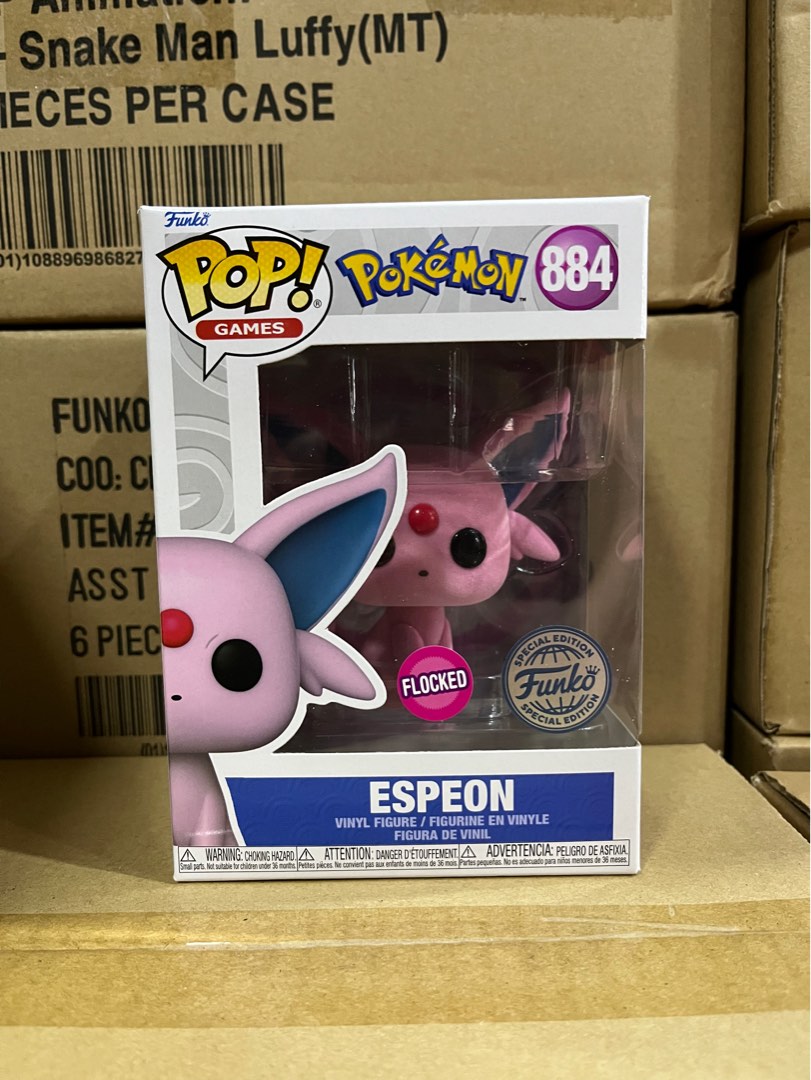 Funko Pop Pokemon Espeon Flocked, Hobbies & Toys, Toys & Games on Carousell