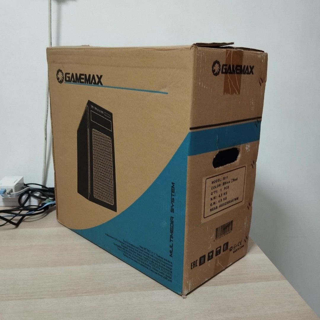 Gamemax case with blue led fans, Computers & Tech, Parts & Accessories, Computer Parts on Carousell