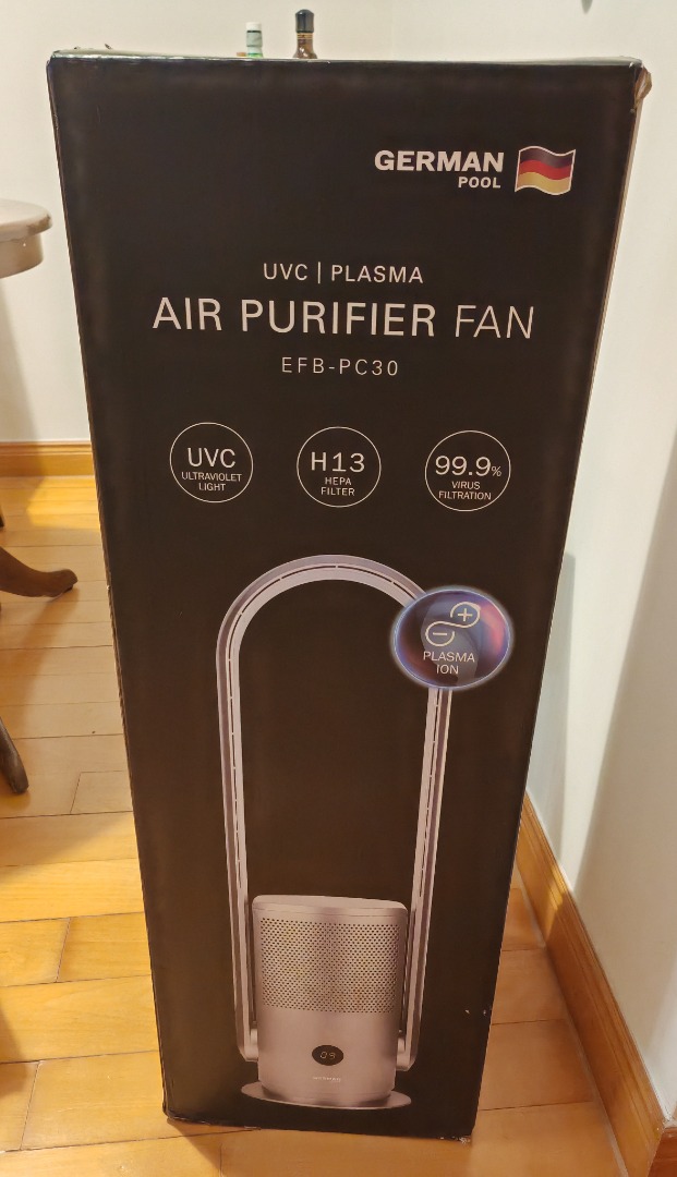 GERMAN POOL EFB-PC30 Plasma Air Purifier Fan, 家庭電器, 空氣清新機及抽濕機 - Carousell