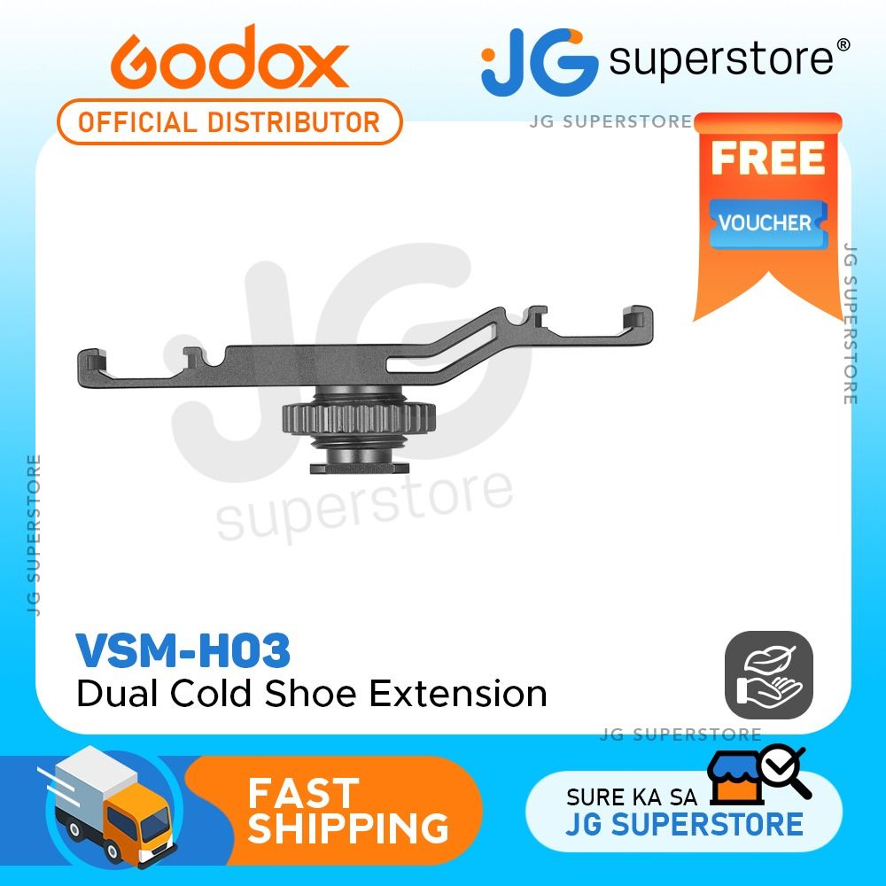Godox VSM Dual Cold Shoe Extension for Cameras & Smartphones Tripod ...