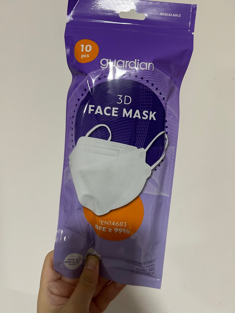 Guardian 3D mask 10 pieces, Health & Nutrition, Face Masks & Face ...