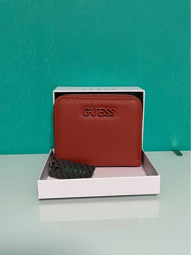 Guess small zip wallet in orange style SF863155, Women's Fashion, Bags ...