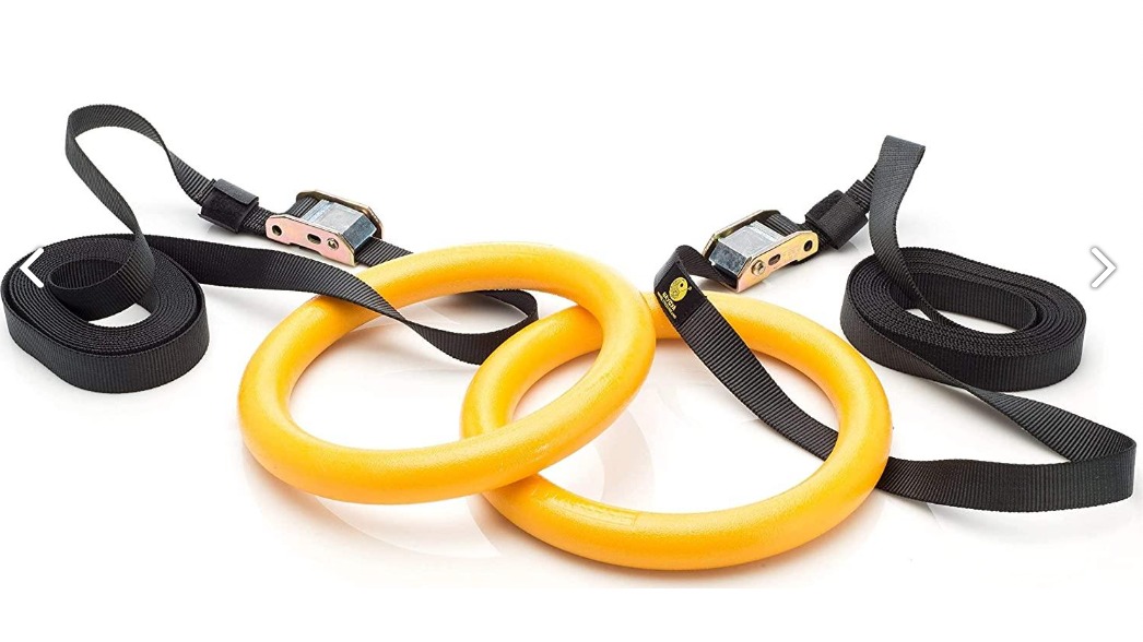 Gymnastic Rings Workout Set with Adjustable Straps for Full Body ...