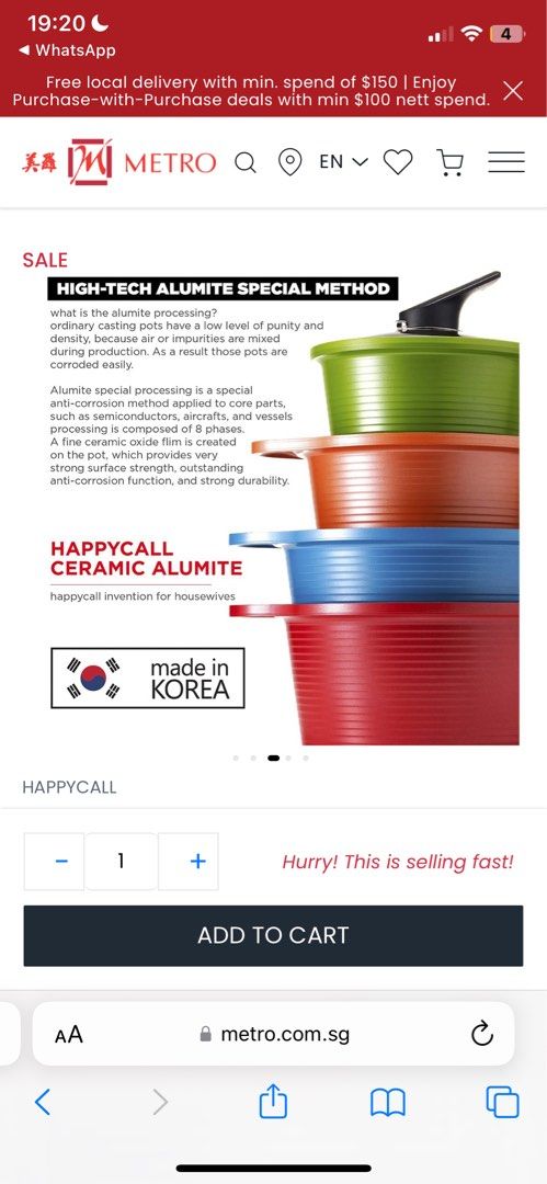 HAPPYCALL Alumite Ceramic Pots and Steamer set, Furniture & Home Living ...