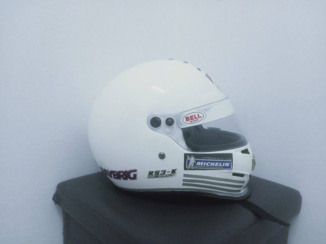 Bell RS3 K Full Face Kart Helmet White Snell, Auto Accessories on Carousell