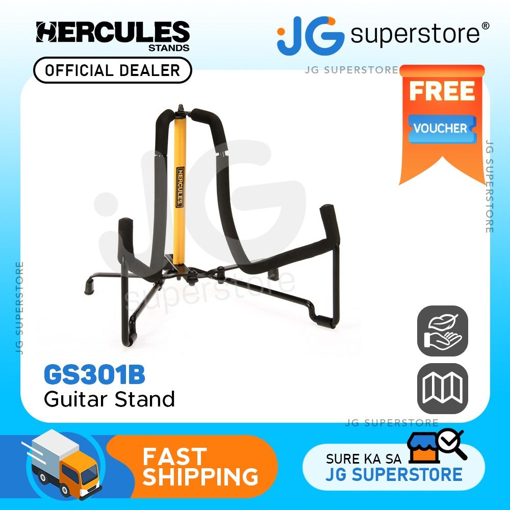 Hercules TravLite Foldable Guitar Stand Lightweight Sturdy Compact for ...