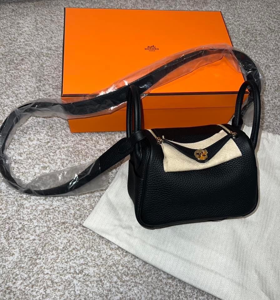 Hermes Mini Lindy Black Ghw B BN, Luxury, Bags & Wallets on Carousell
