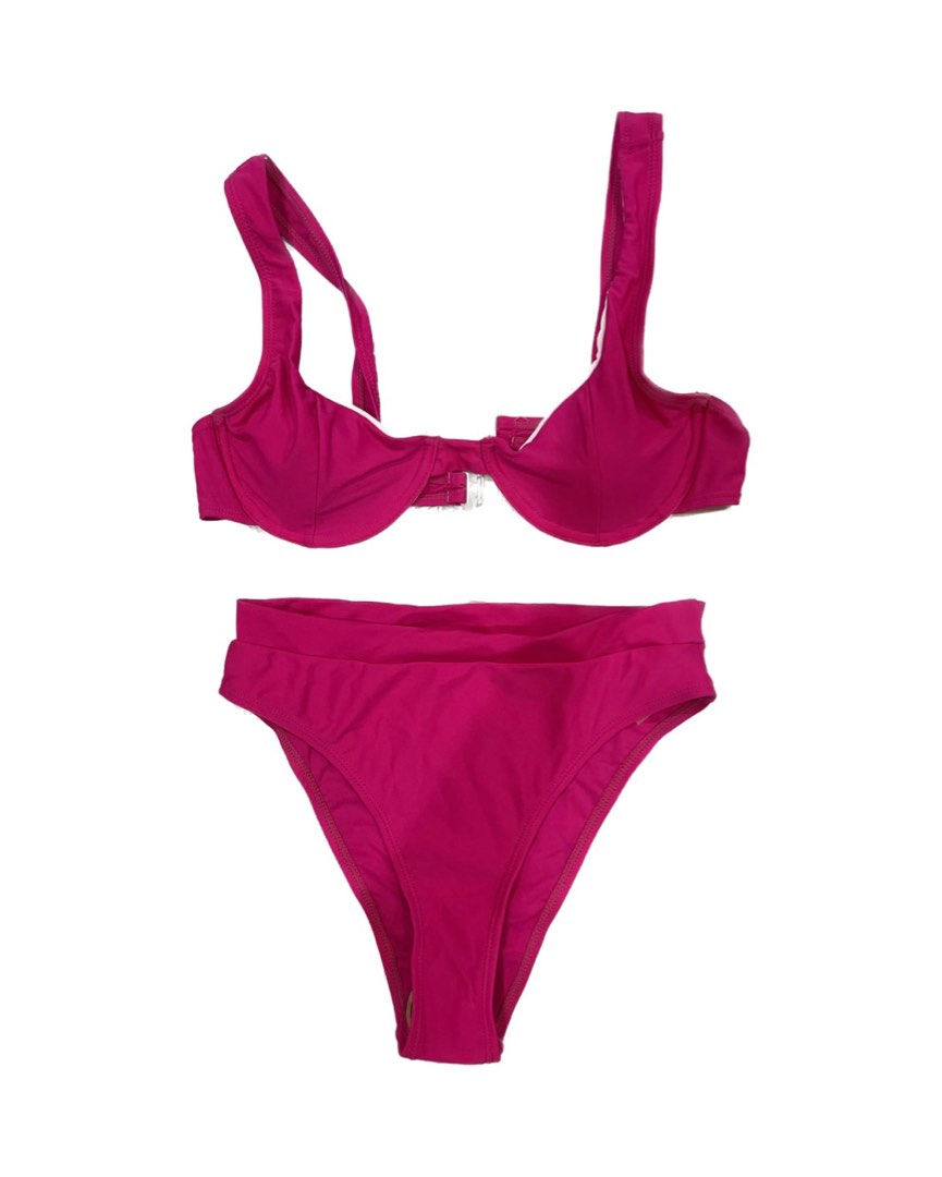 Hot Pink Bikini Set Womens Fashion Swimwear Bikinis And Swimsuits On Carousell
