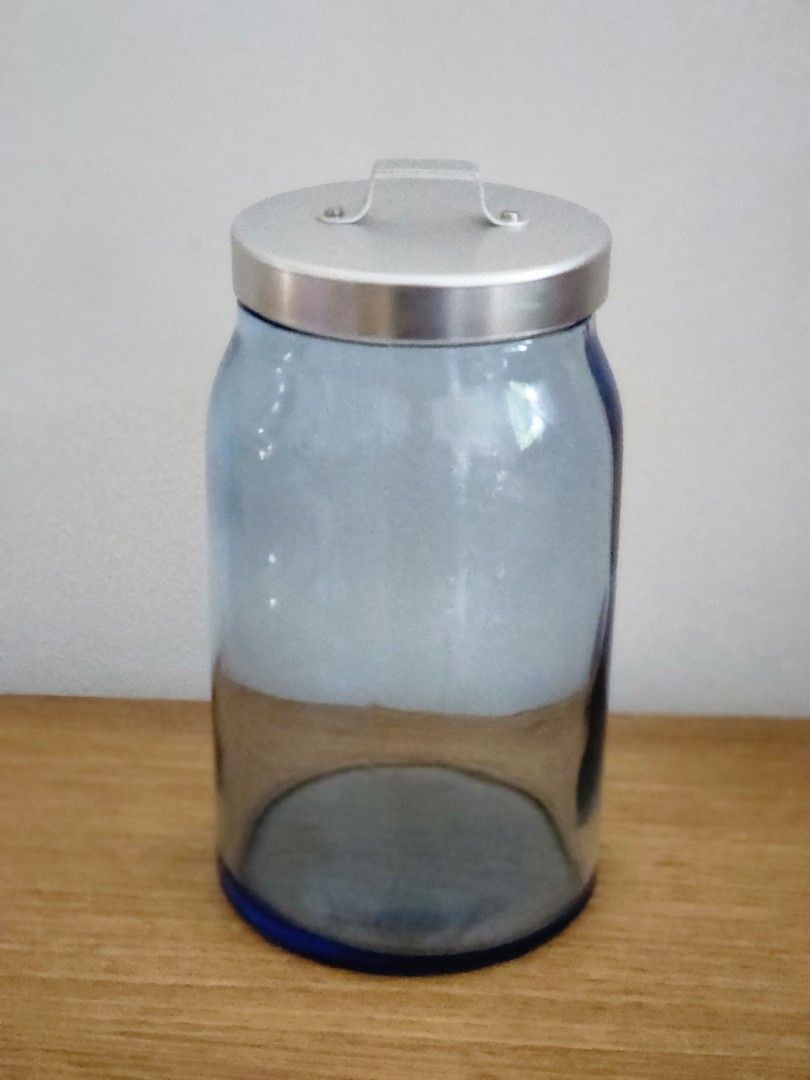 Ikea Burken Blue Glass Jar, Furniture & Home Living, Kitchenware ...