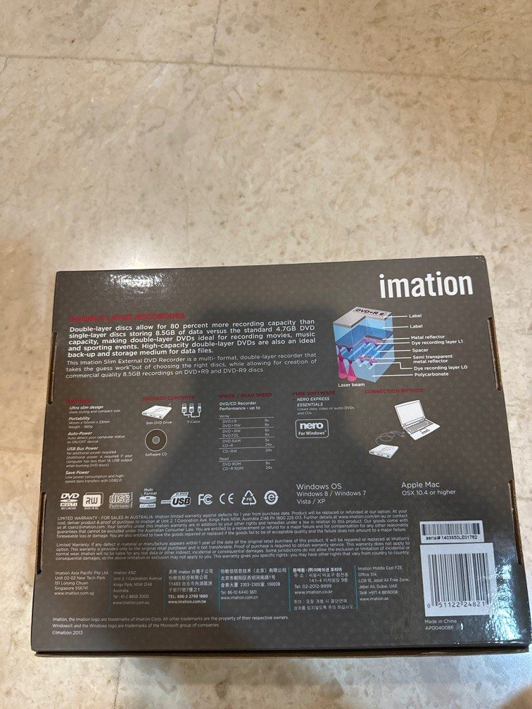 Imation Slim External DVD Recorder, Computers & Tech, Parts ...