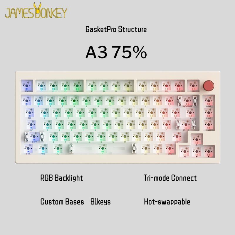 James Donkey A3 | Mechanical Keyboard | 75% (82 Keys) | Custom Base ...