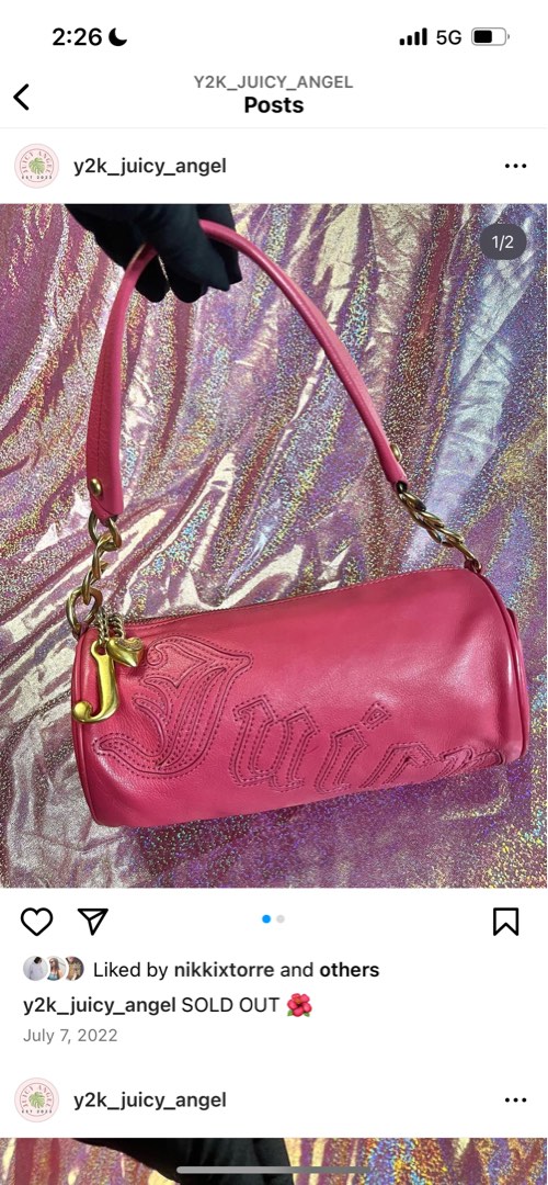 Juicy couture pink barrel bag on Carousell