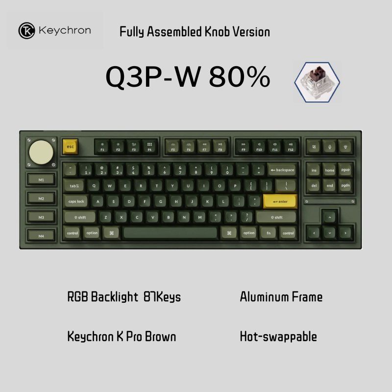 Keychron Q3 Pro | Prebuilt Mechanical Keyboard | 80% (87 keys) | Red ...