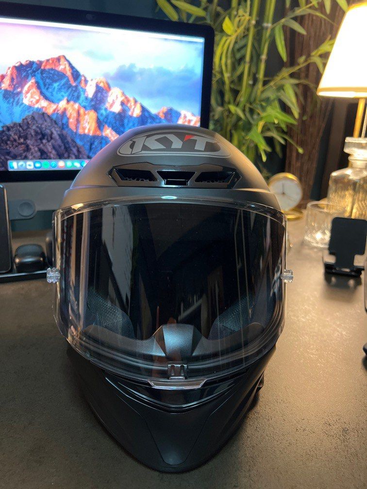 KYT TT Course Matte black helmet, Motorcycles, Motorcycle Accessories ...