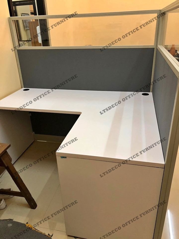 L-SHAPE CUBICLES WORKSTATION OFFICE PARTITION FURNITURE on Carousell