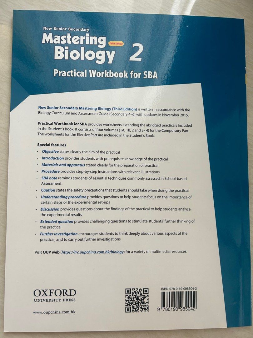 Mastering Biology 2 workbook for SBA, 興趣及遊戲, 書本 & 文具, 教科書 - Carousell