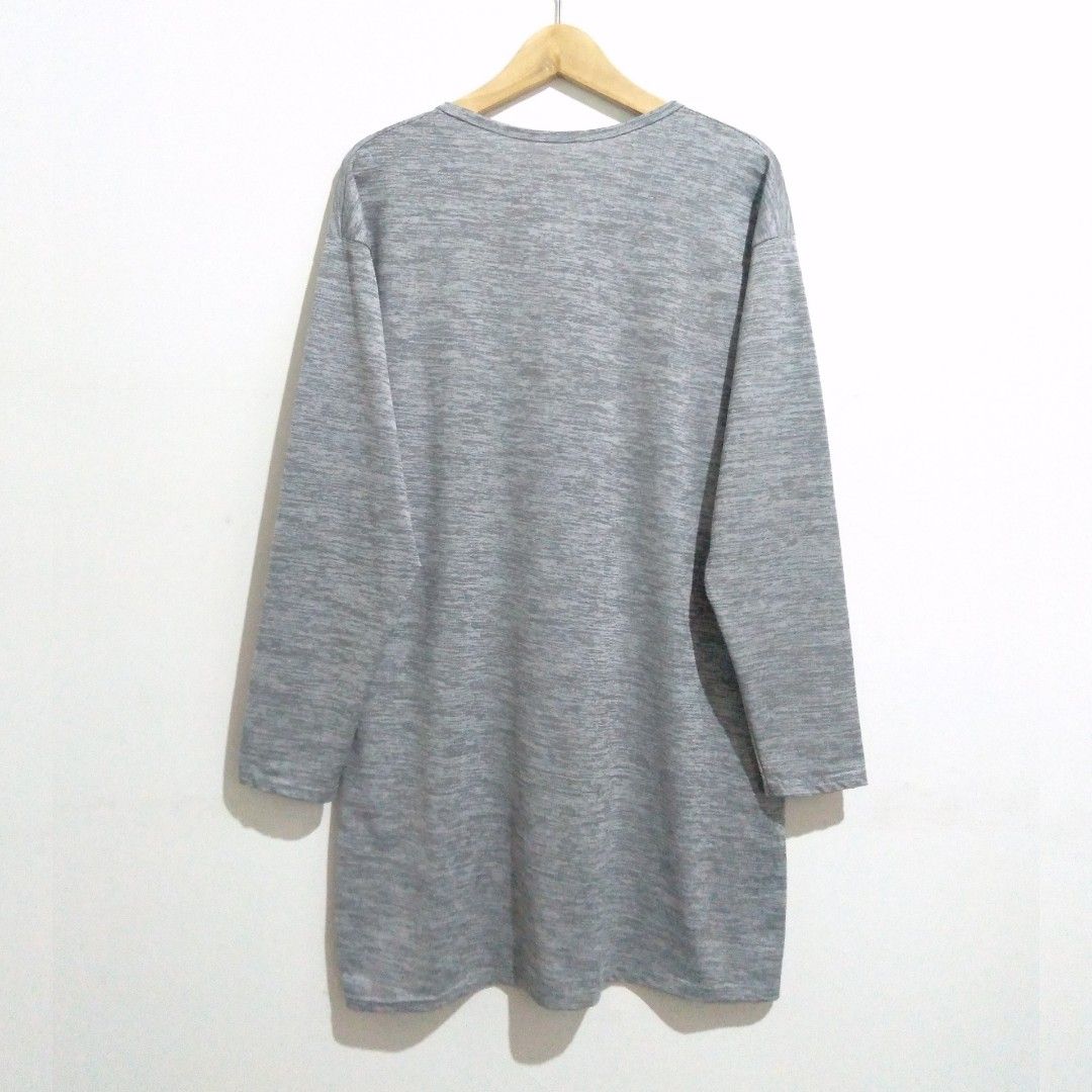 Ha Mode | Midi Dress Lengan Panjang | Midi Dress Abu-abu | Midi Dress ...