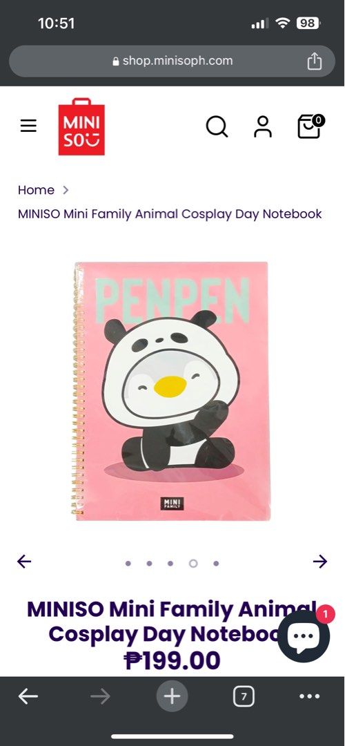 A4 Wire-bound NoteBook Miniso Mini Family Animal Cosplay Day Series Pen ...