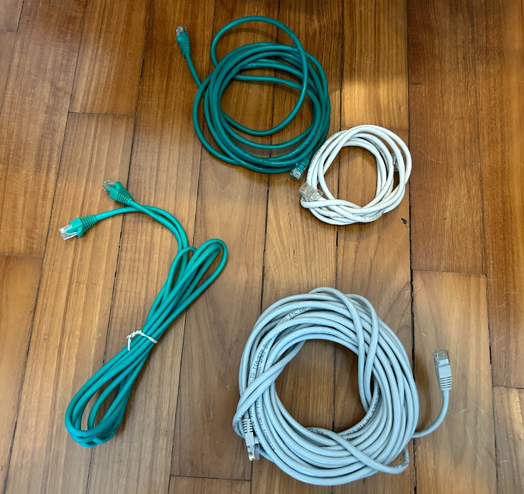 Misc. network cables including a very long one, Computers & Tech, Parts ...