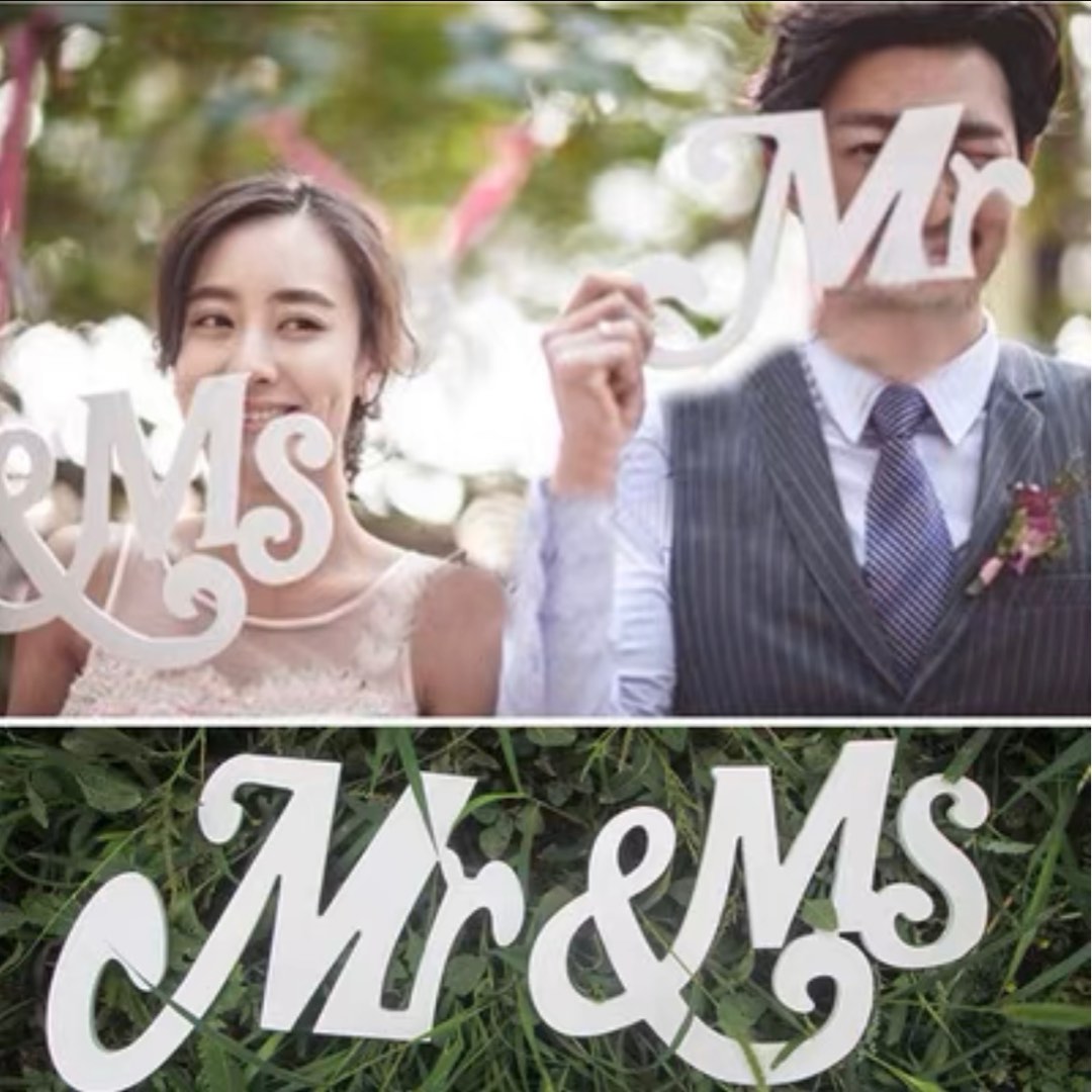 Mr and & Ms Wedding Photo Props, Everything Else on Carousell