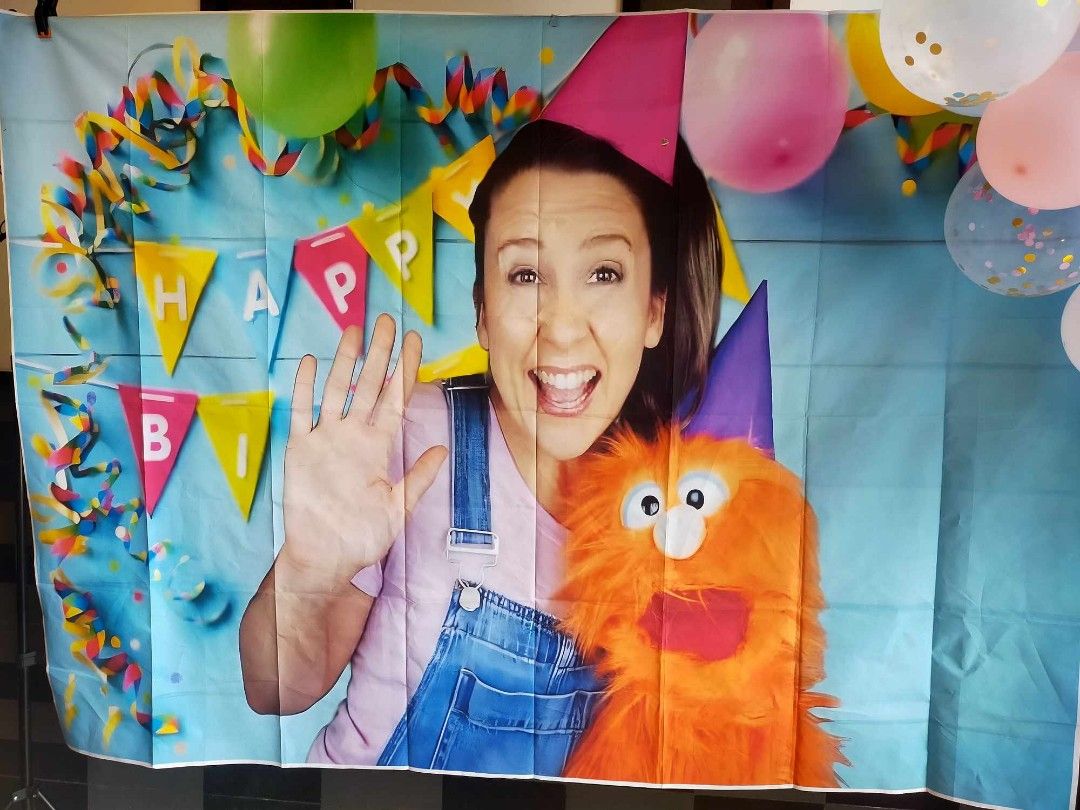 Ms Rachel theme birthday party photo backdrop, Photography, Photography ...