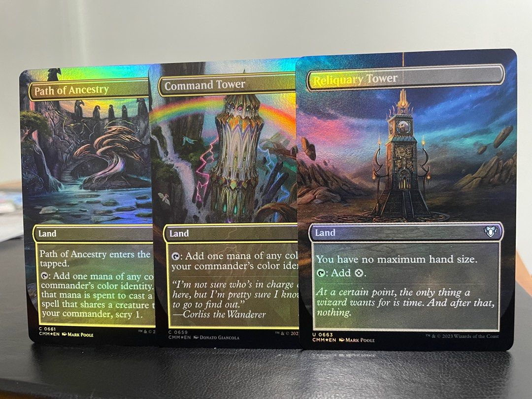 Mtg CMM foil Borderless Command tower, Reliquary tower & path of ...