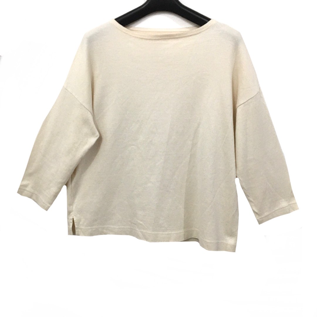 Muji 100% Organic Cotton Cream White Wide Tops on Carousell