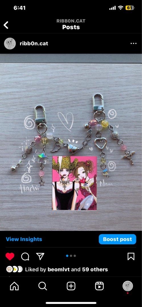 nana and hachi matching keychains!!, Women's Fashion, Jewelry ...