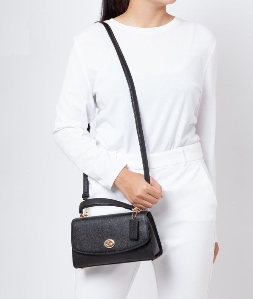 New Coach Original Classic Black Collection TILLY SATCHEL 23 Turnlock ...
