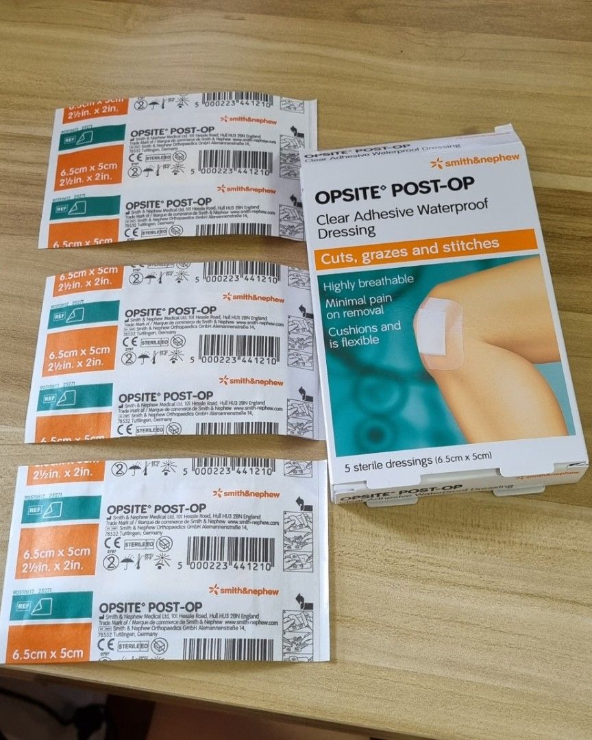 3 Sealed OPSITE Post Op Clear Adhesive Waterproof Dressing, Health ...