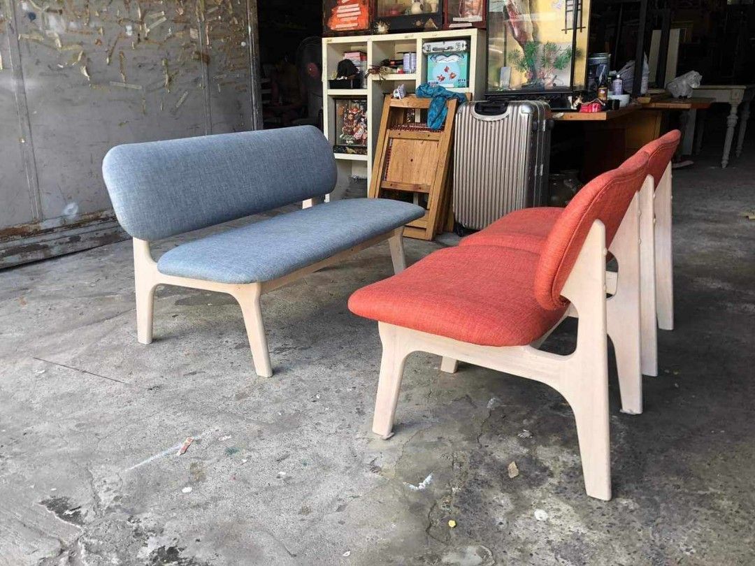 Nitori relax wide bench and chairs with table All solid wood, Furniture ...