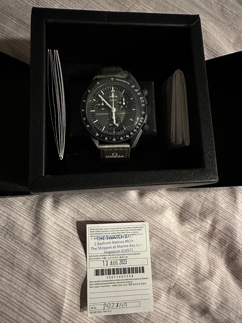 Omega x swatch moon watch - mercury, Luxury, Watches on Carousell