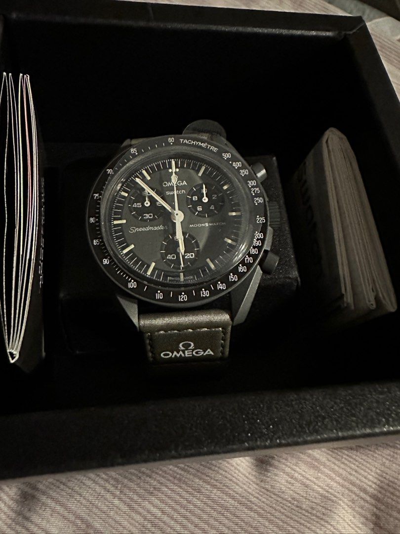 Omega x swatch moon watch - mercury, Luxury, Watches on Carousell