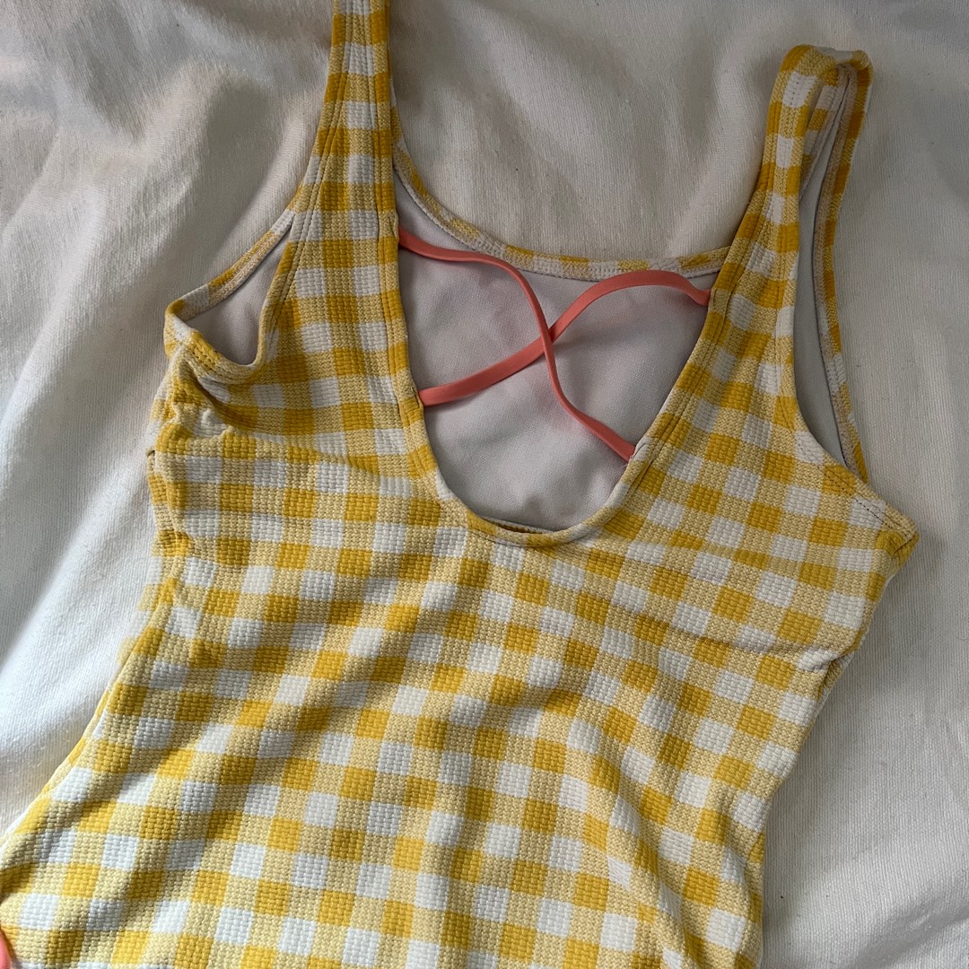 One piece yellow swimsuit on Carousell