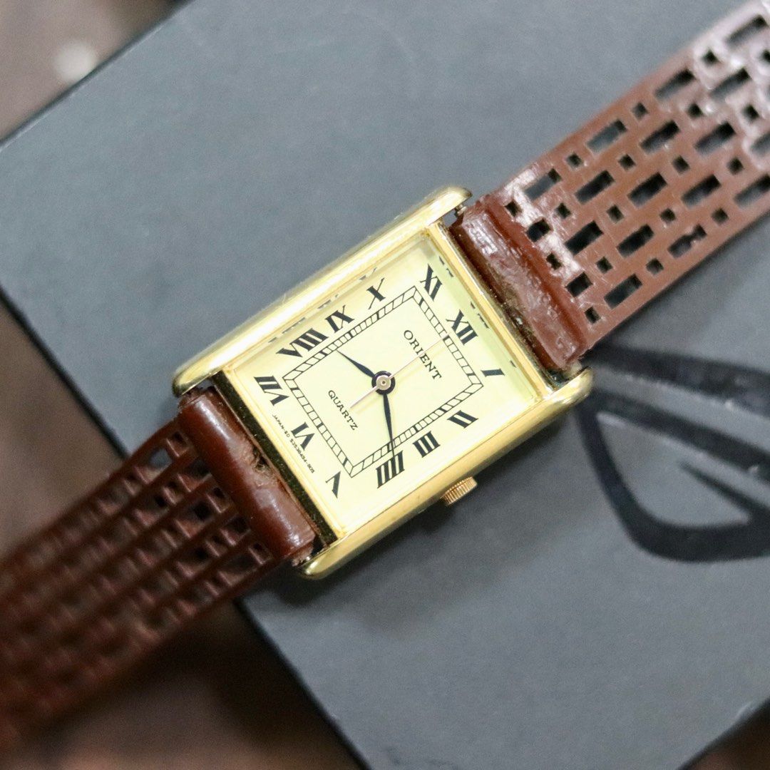Orient Tank Quartz Roman Index, Barang Mewah, Jam Tangan di Carousell