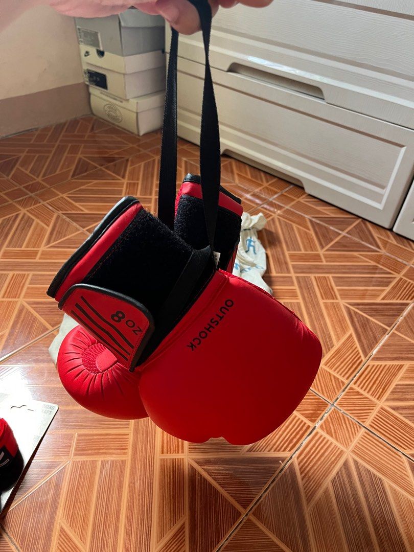 Outshock boxing gloves 8oz & boxing wraps on Carousell